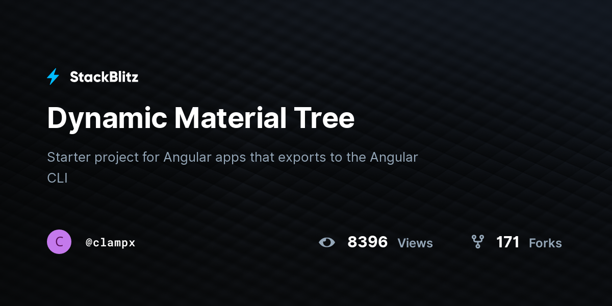 Dynamic Material Tree - StackBlitz