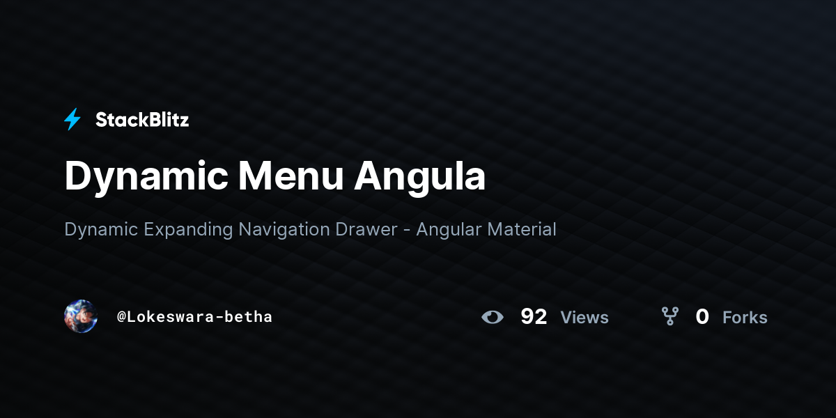 Dynamic Menu Angula - StackBlitz Dynamic Menu Angula - StackBlitz