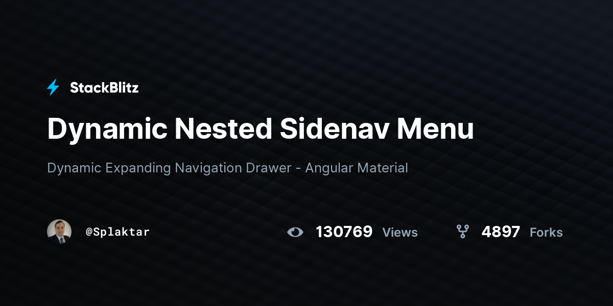 Dynamic Nested Sidenav Menu - StackBlitz