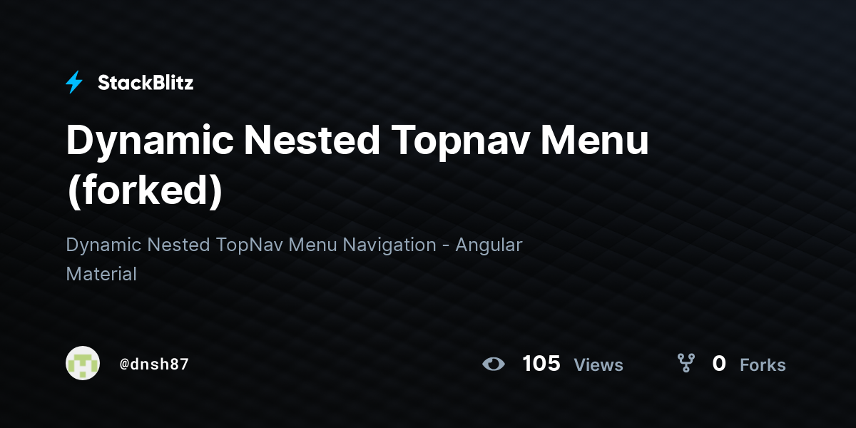Dynamic Nested Topnav Menu (forked) - StackBlitz
