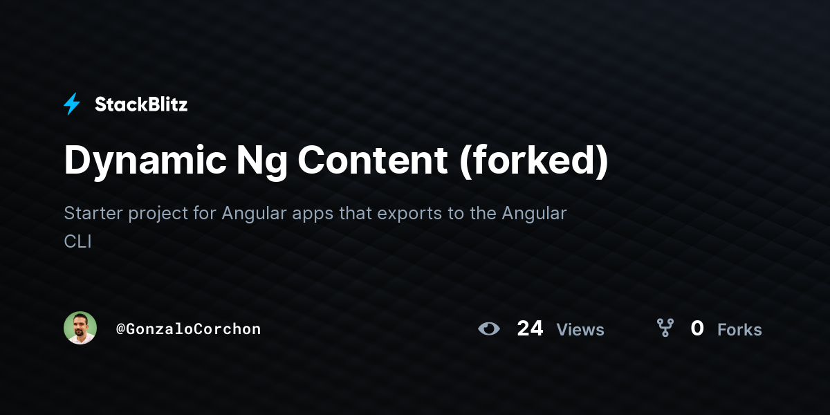 Dynamic Ng Content Forked Stackblitz 