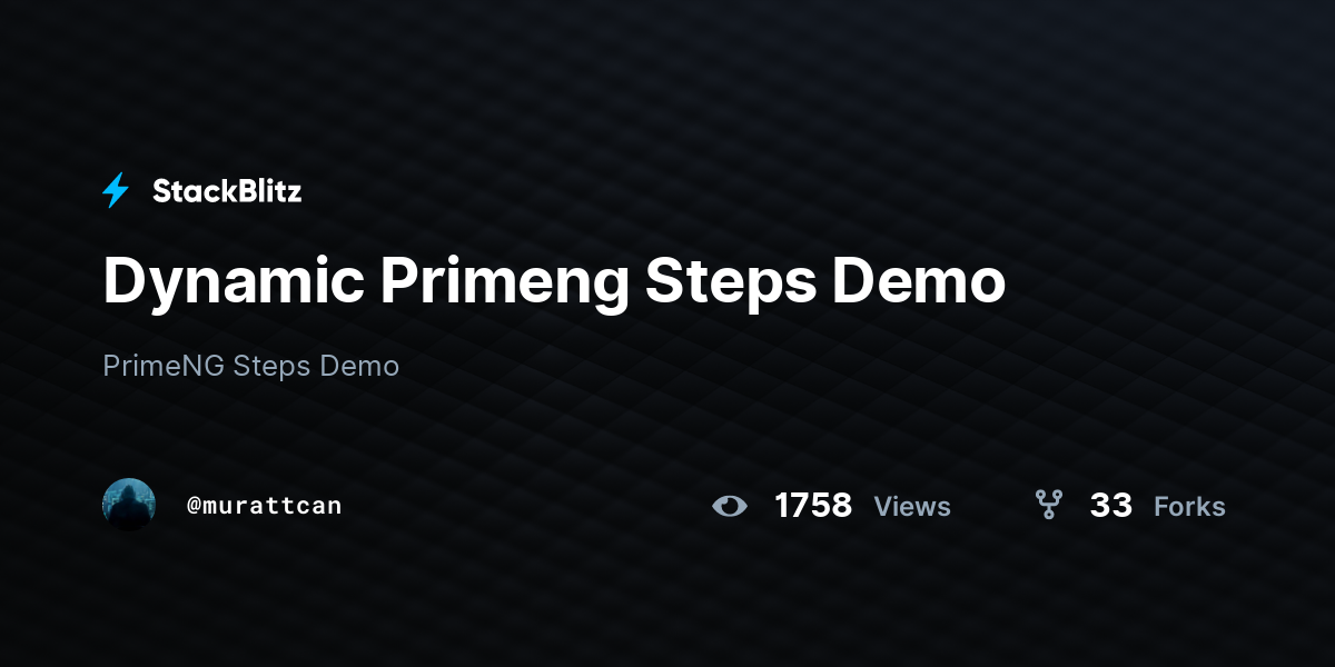 Dynamic Primeng Steps Demo - StackBlitz