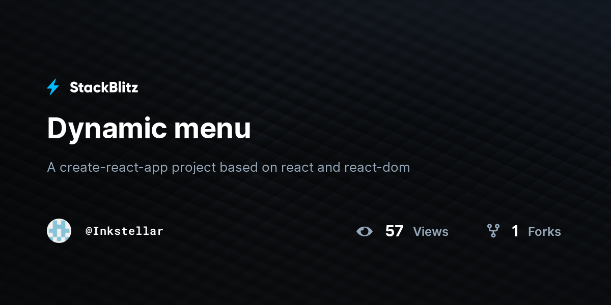 Dynamic menu - StackBlitz