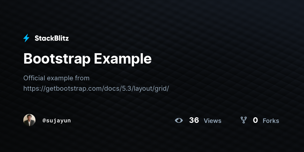 Bootstrap Example - StackBlitz