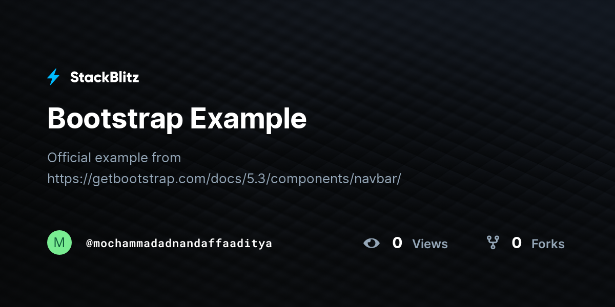 Bootstrap Example - StackBlitz