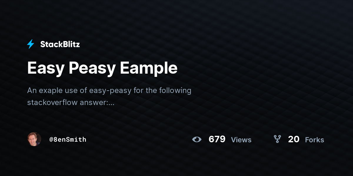 Easy Peasy Eample - StackBlitz