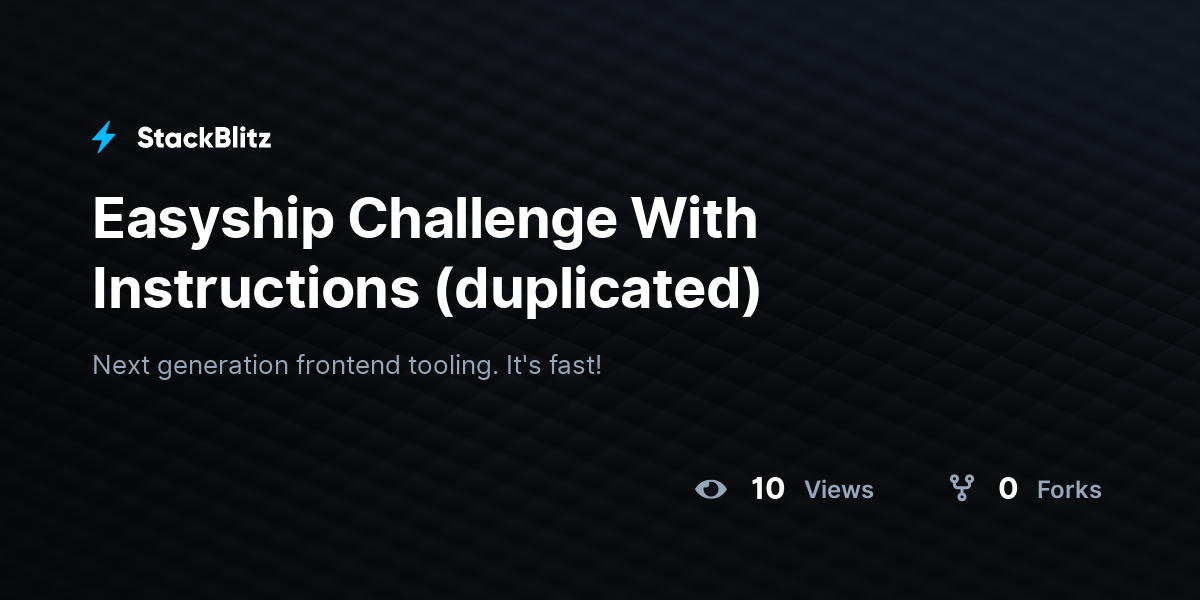 Easyship Challenge With Instructions (duplicated) - StackBlitz
