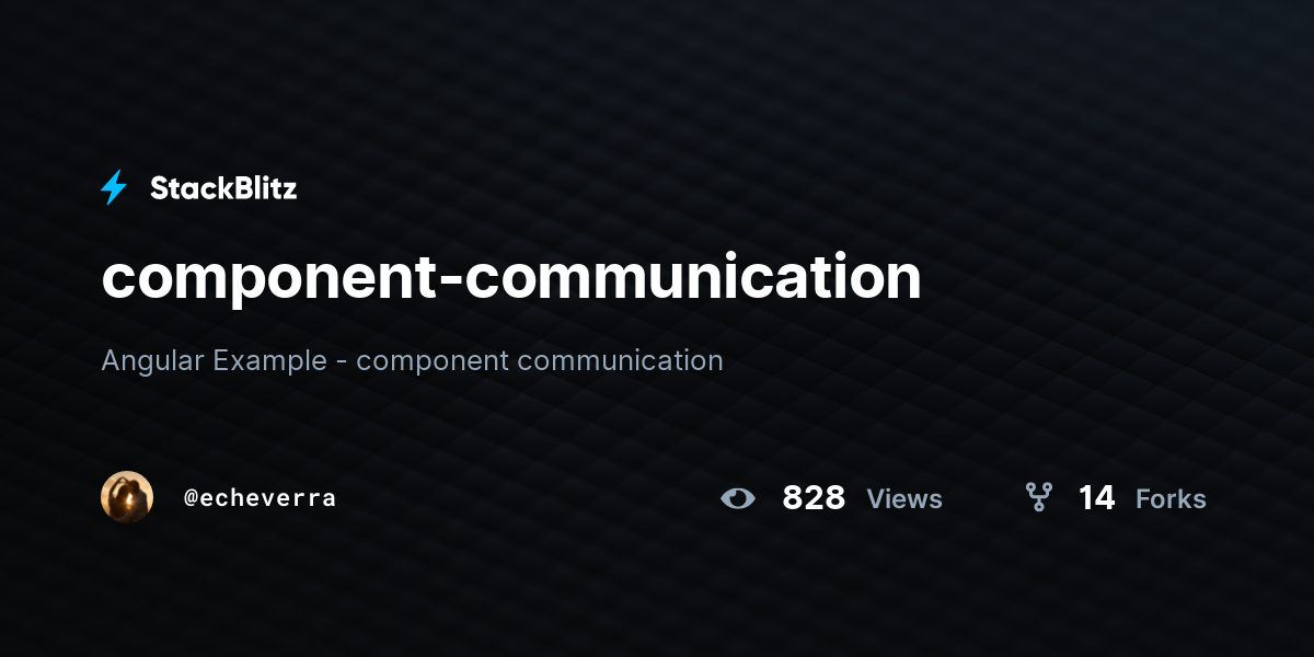 Component Communication Stackblitz