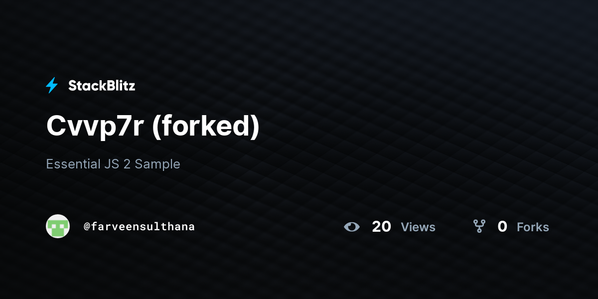 Cvvp7r (forked) - StackBlitz