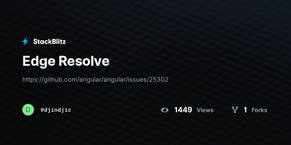 Edge Resolve - StackBlitz