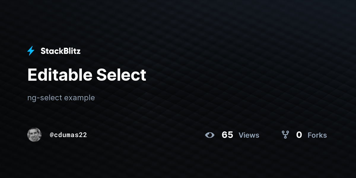 Editable Select Stackblitz