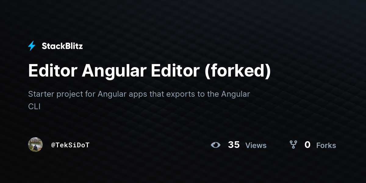 Editor Angular Editor (forked) - StackBlitz