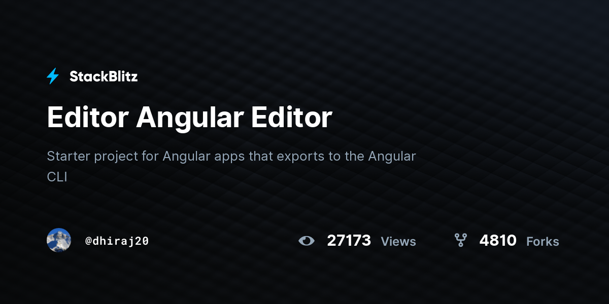 Editor Angular Editor - StackBlitz