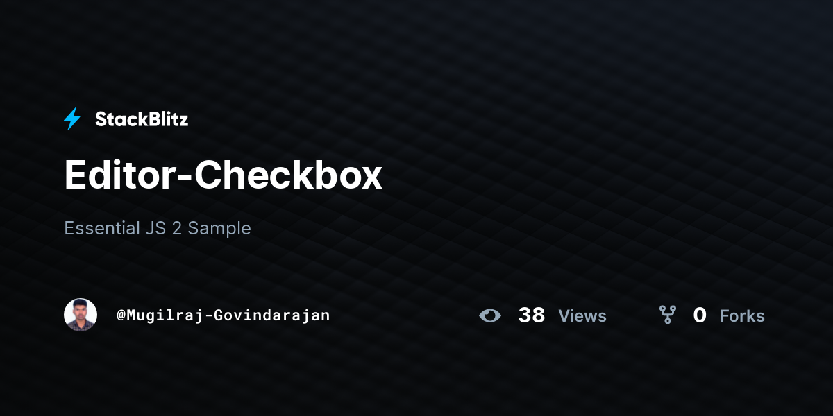 Editor-Checkbox - StackBlitz