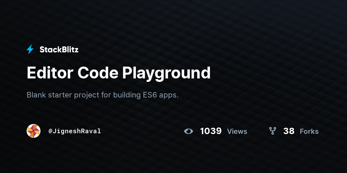 Editor Code Playground - StackBlitz
