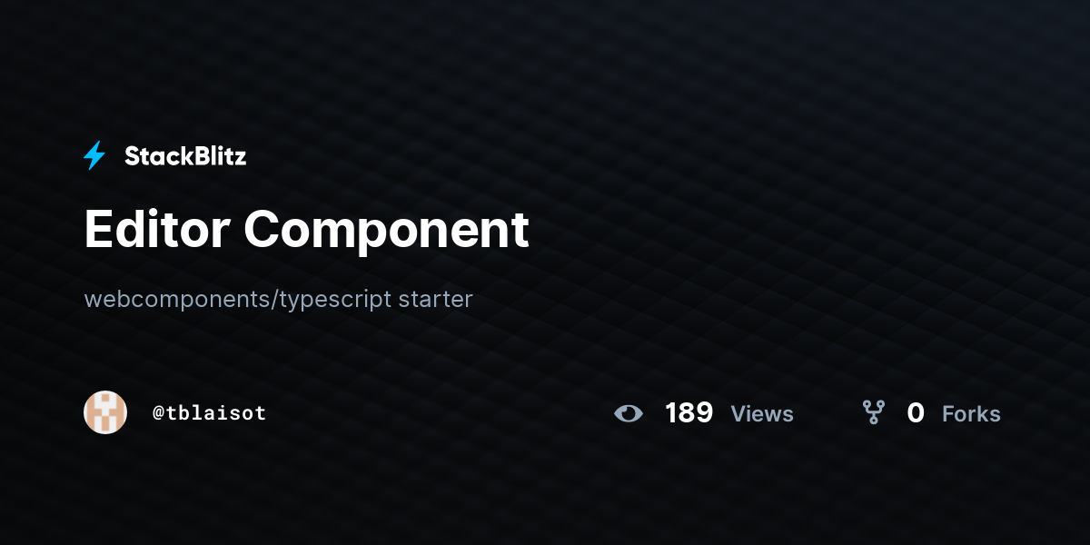 Editor Component - StackBlitz
