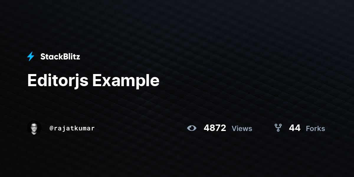 Editorjs Example - StackBlitz
