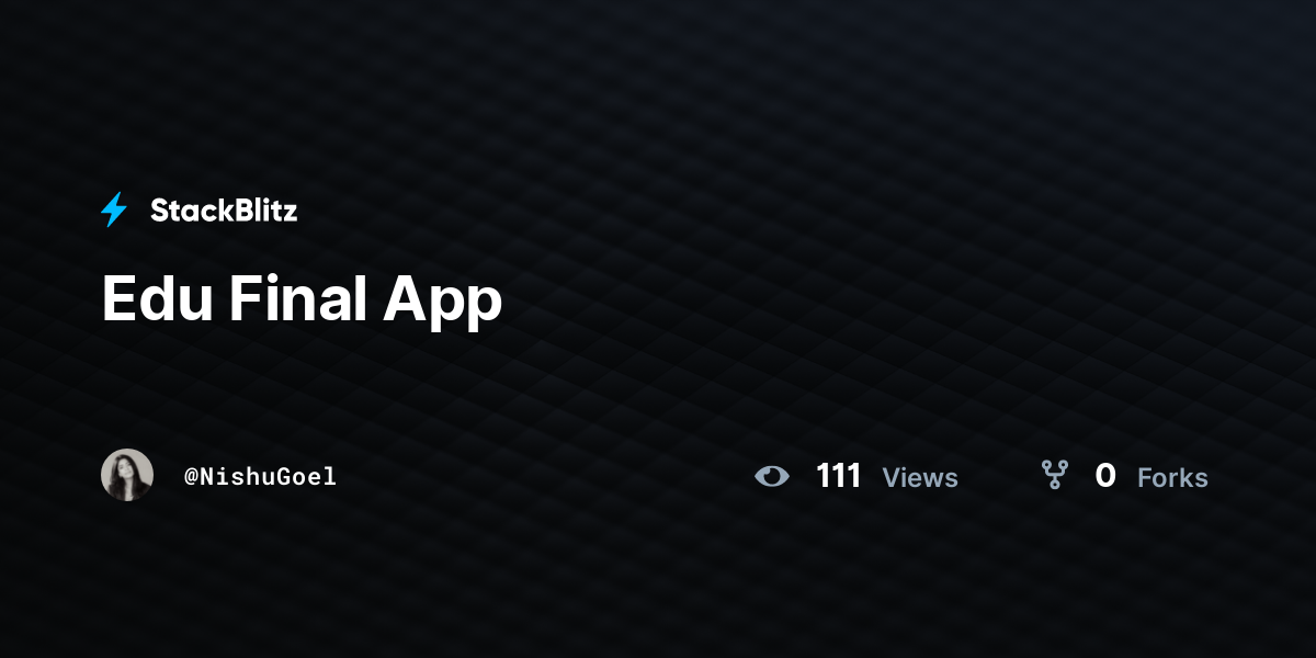 Edu Final App - StackBlitz
