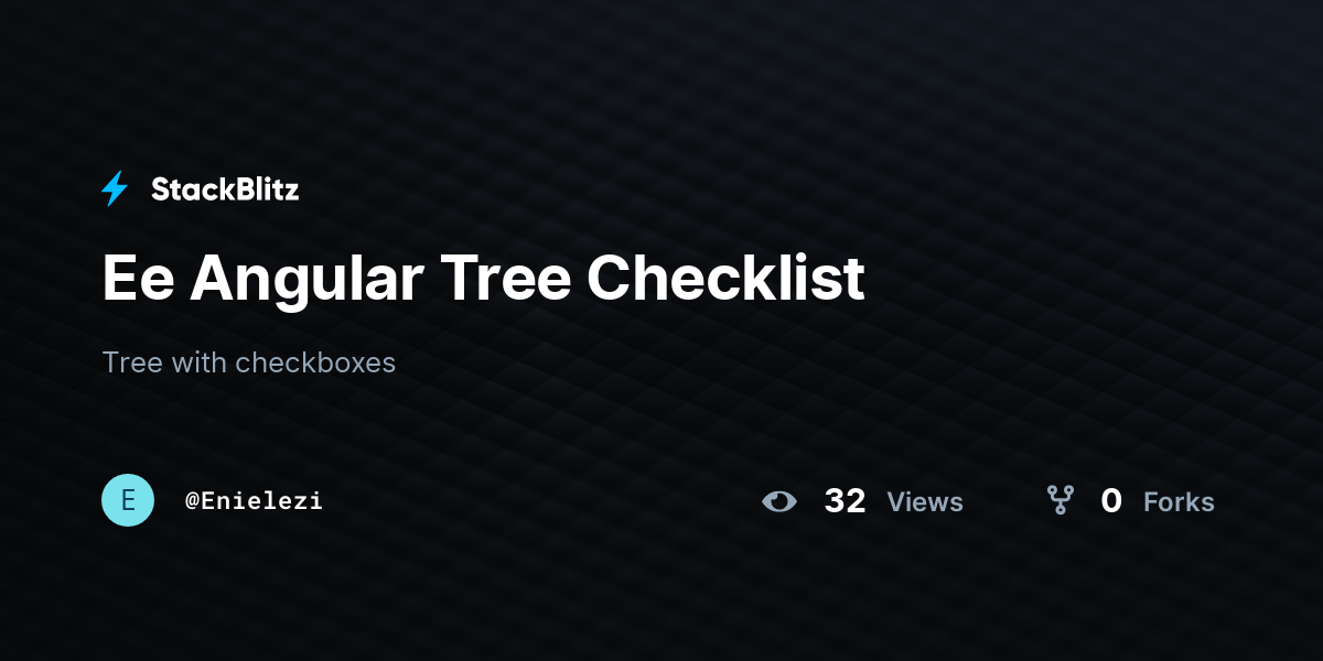 Ee Angular Tree Checklist - StackBlitz