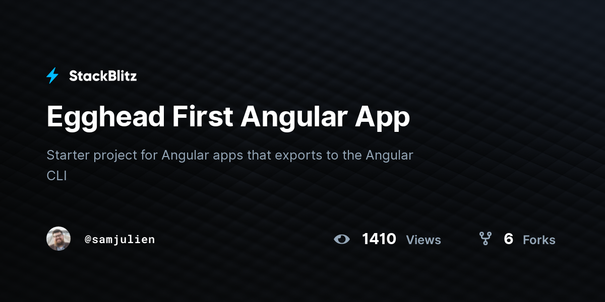 Egghead First Angular App - StackBlitz