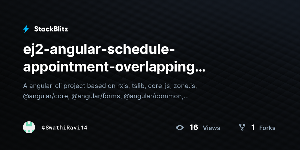 ej2-angular-schedule-appointment-overlapping (forked) - StackBlitz ej2-angular-schedule-appointment-overlapping (forked) - StackBlitz