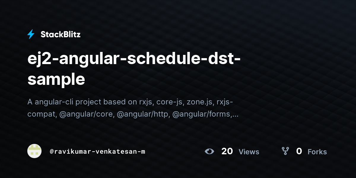 Ej2 Angular Schedule Dst Sample Stackblitz