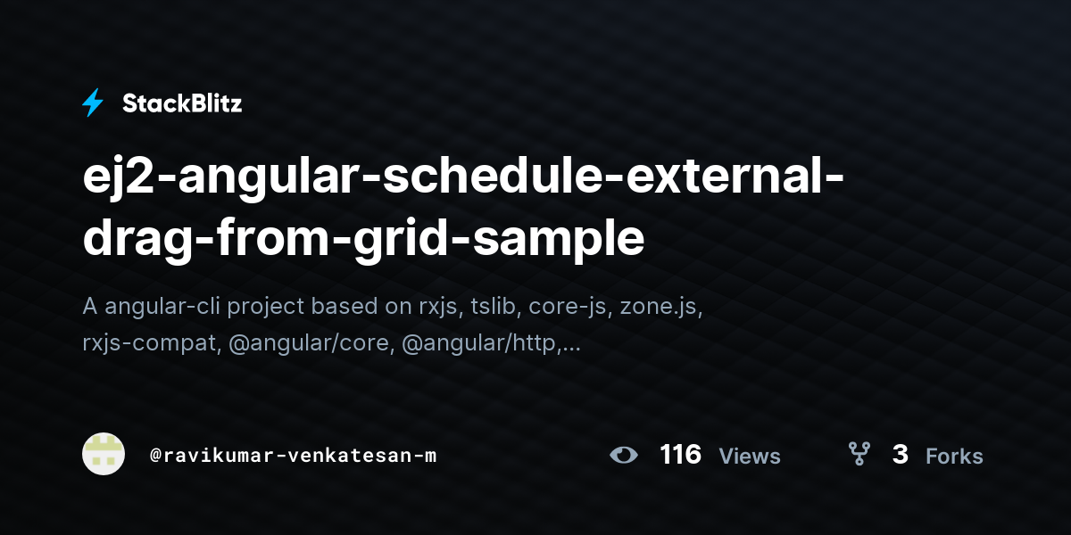 ej2-angular-schedule-external-drag-from-grid-sample - StackBlitz ej2-angular-schedule-external-drag-from-grid-sample - StackBlitz