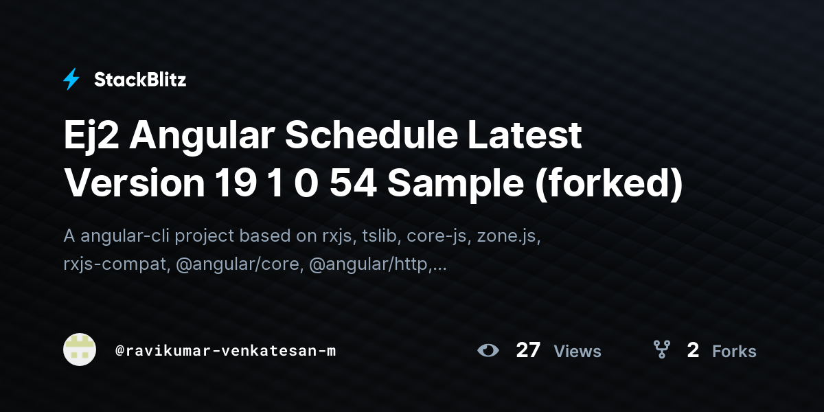 Ej2 Angular Schedule Latest Version 19 1 0 54 Sample (forked) - StackBlitz Ej2 Angular Schedule Latest Version 19 1 0 54 Sample (forked) - StackBlitz