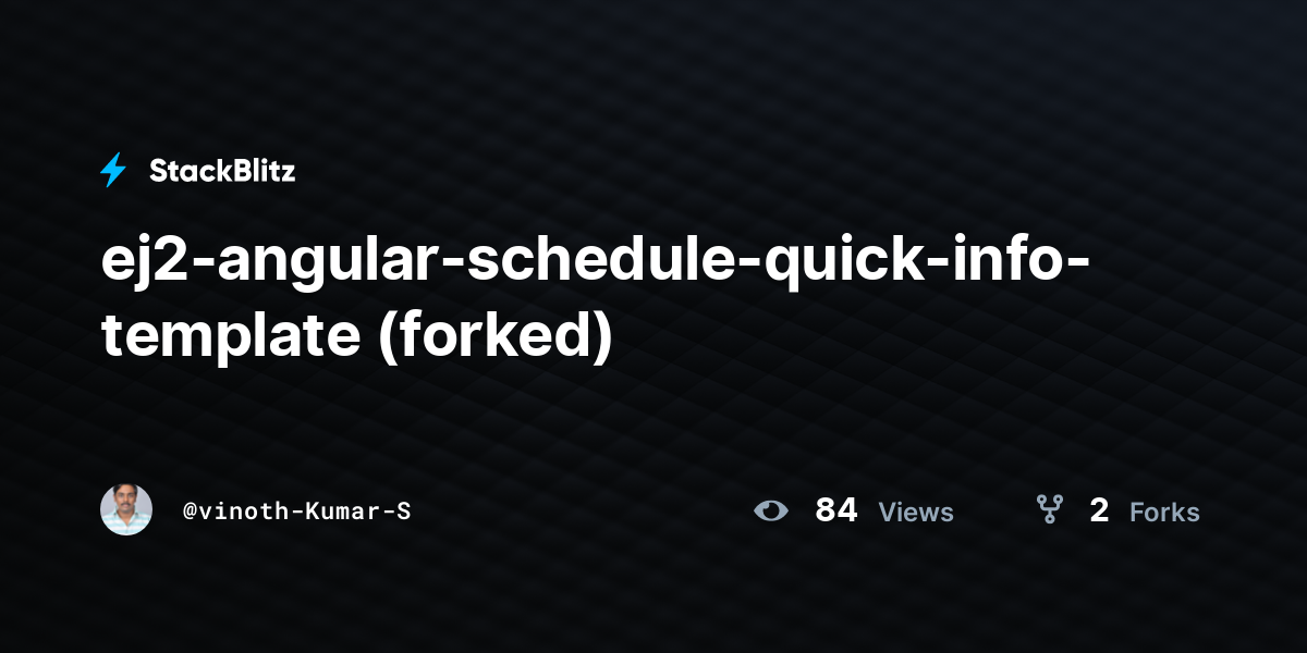 Ej2 Angular Schedule Quick Info Template Forked Stackblitz