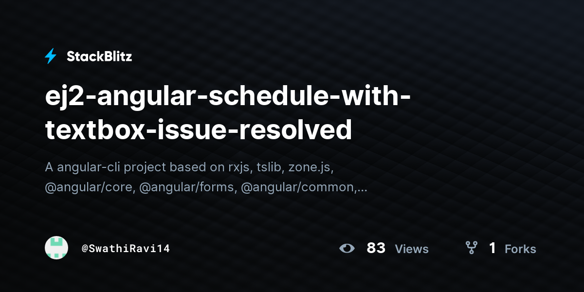 ej2-angular-schedule-with-textbox-issue-resolved - StackBlitz ej2-angular-schedule-with-textbox-issue-resolved - StackBlitz