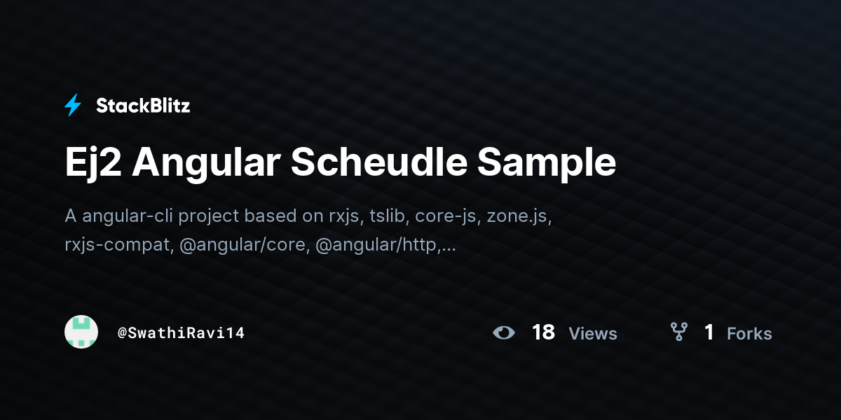 Ej2 Angular Scheudle Sample - StackBlitz Ej2 Angular Scheudle Sample - StackBlitz