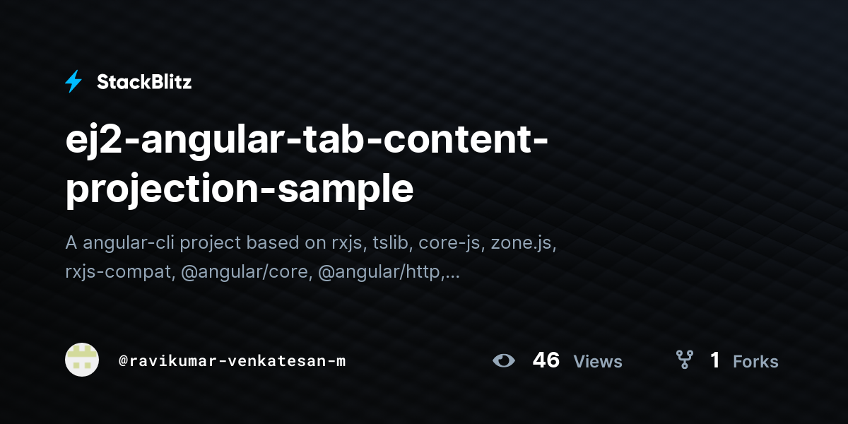 ej2-angular-tab-content-projection-sample - StackBlitz ej2-angular-tab-content-projection-sample - StackBlitz