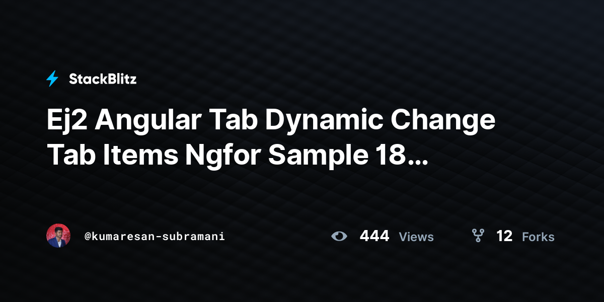 Ej2 Angular Tab Dynamic Change Tab Items Ngfor Sample 18 (forked ... Ej2 Angular Tab Dynamic Change Tab Items Ngfor Sample 18 (forked ...