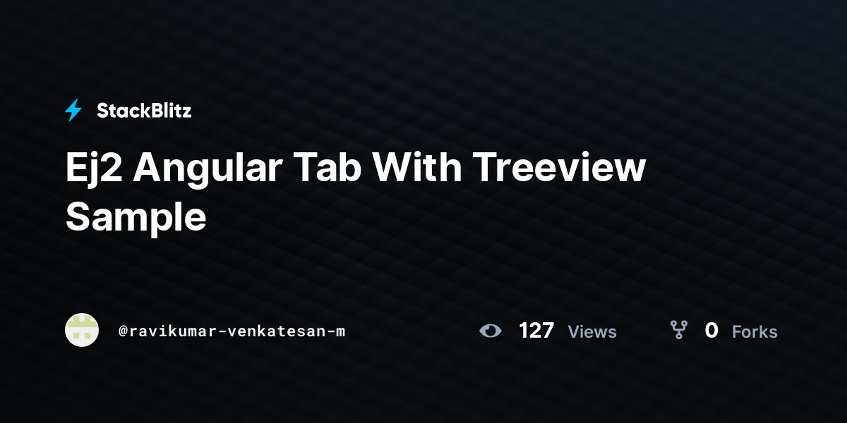 Ej2 Angular Tab With Treeview Sample - StackBlitz