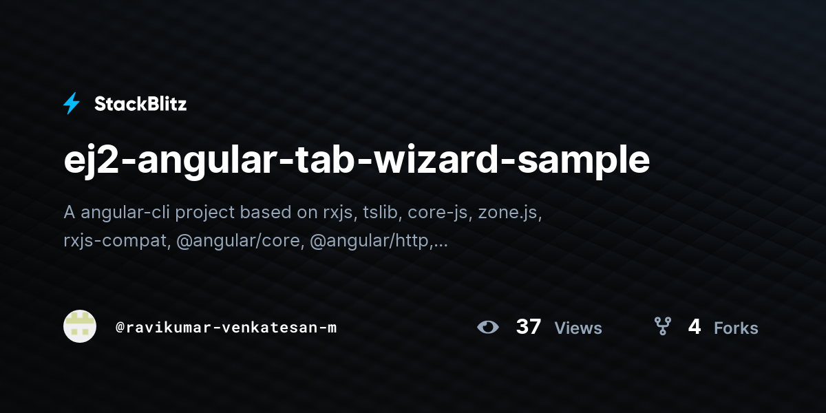 ej2-angular-tab-wizard-sample - StackBlitz ej2-angular-tab-wizard-sample - StackBlitz