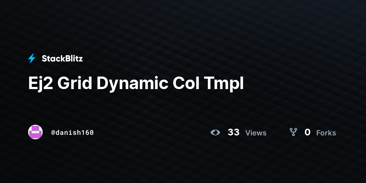 Ej2 Grid Dynamic Col Tmpl - StackBlitz