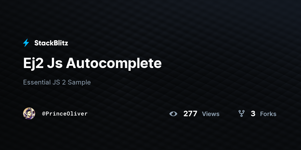 Ej2 Js Autocomplete - StackBlitz