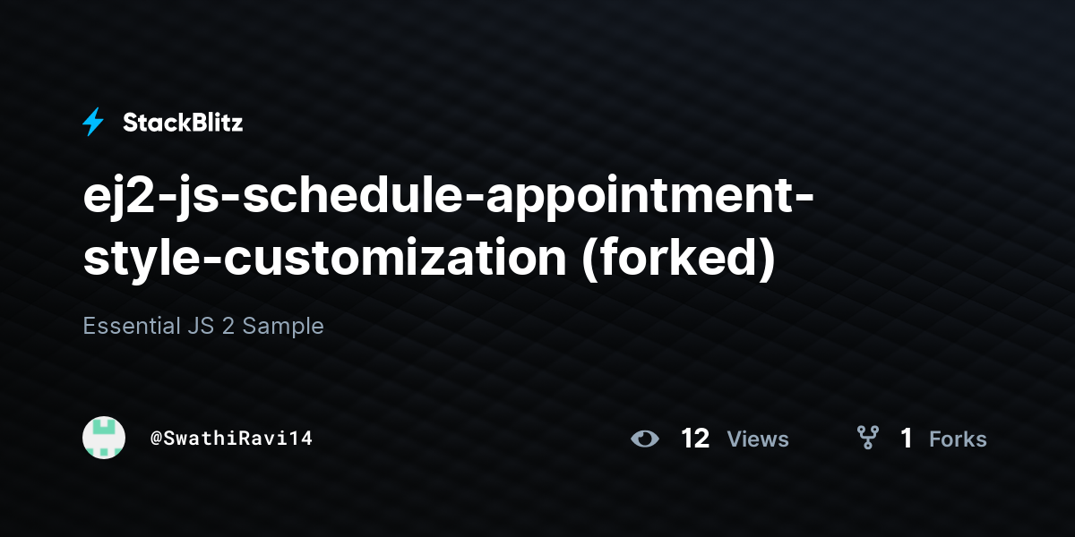 ej2-js-schedule-appointment-style-customization (forked) - StackBlitz
