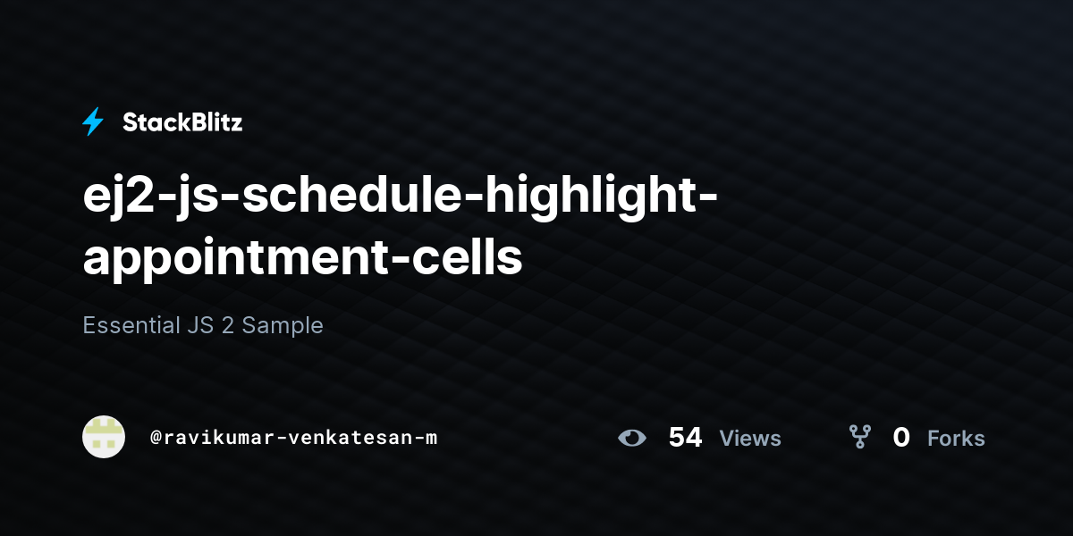 ej2-js-schedule-highlight-appointment-cells - StackBlitz ej2-js-schedule-highlight-appointment-cells - StackBlitz