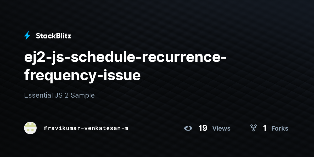 ej2-js-schedule-recurrence-frequency-issue - StackBlitz ej2-js-schedule-recurrence-frequency-issue - StackBlitz
