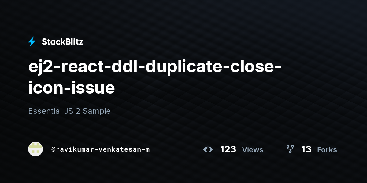 ej2-react-ddl-duplicate-close-icon-issue - StackBlitz ej2-react-ddl-duplicate-close-icon-issue - StackBlitz