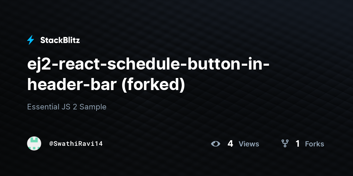 Ej2 React Schedule Button In Header Bar Forked Stackblitz 
