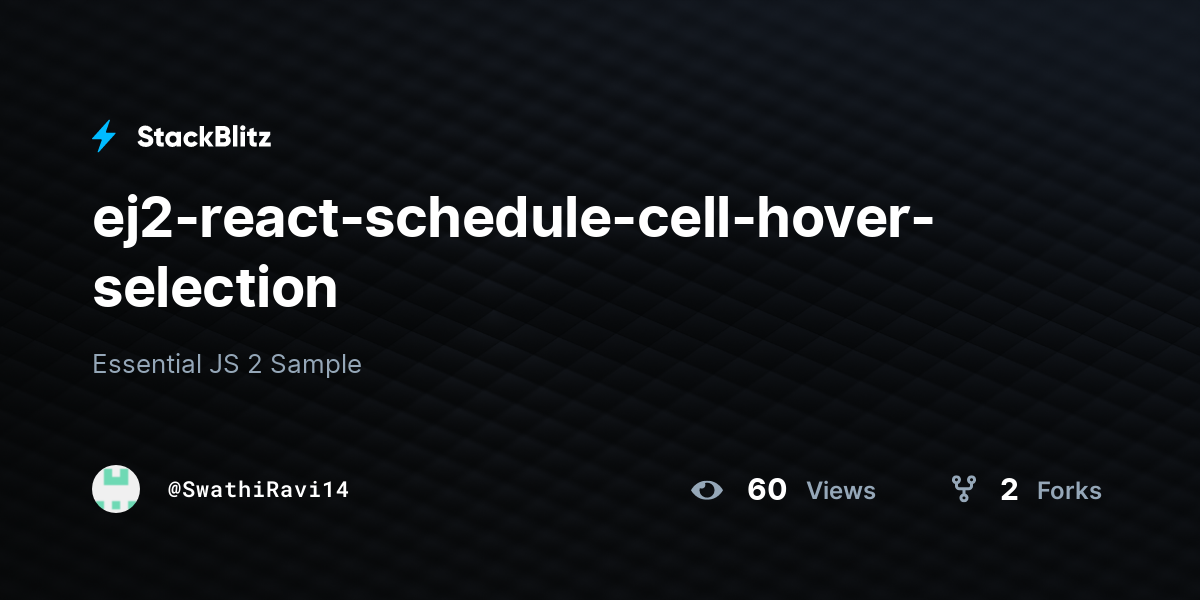 ej2-react-schedule-cell-hover-selection - StackBlitz