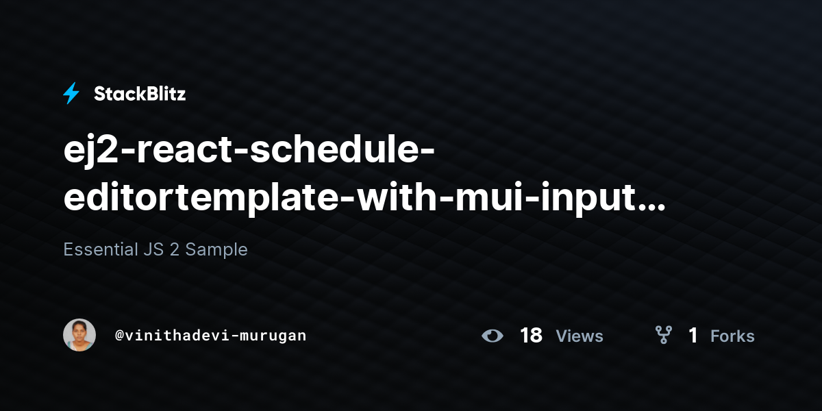 ej2-react-schedule-editortemplate-with-mui-input (forked) - StackBlitz ej2-react-schedule-editortemplate-with-mui-input (forked) - StackBlitz
