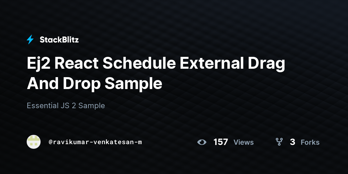 Ej2 React Schedule External Drag And Drop Sample - StackBlitz