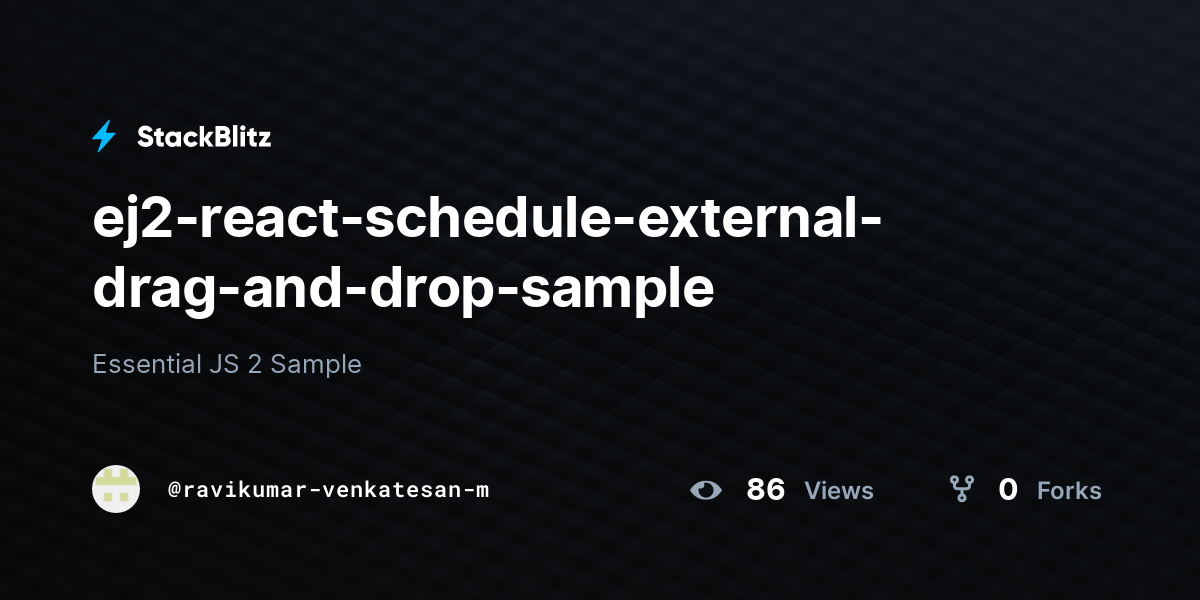 ej2-react-schedule-external-drag-and-drop-sample - StackBlitz ej2-react-schedule-external-drag-and-drop-sample - StackBlitz