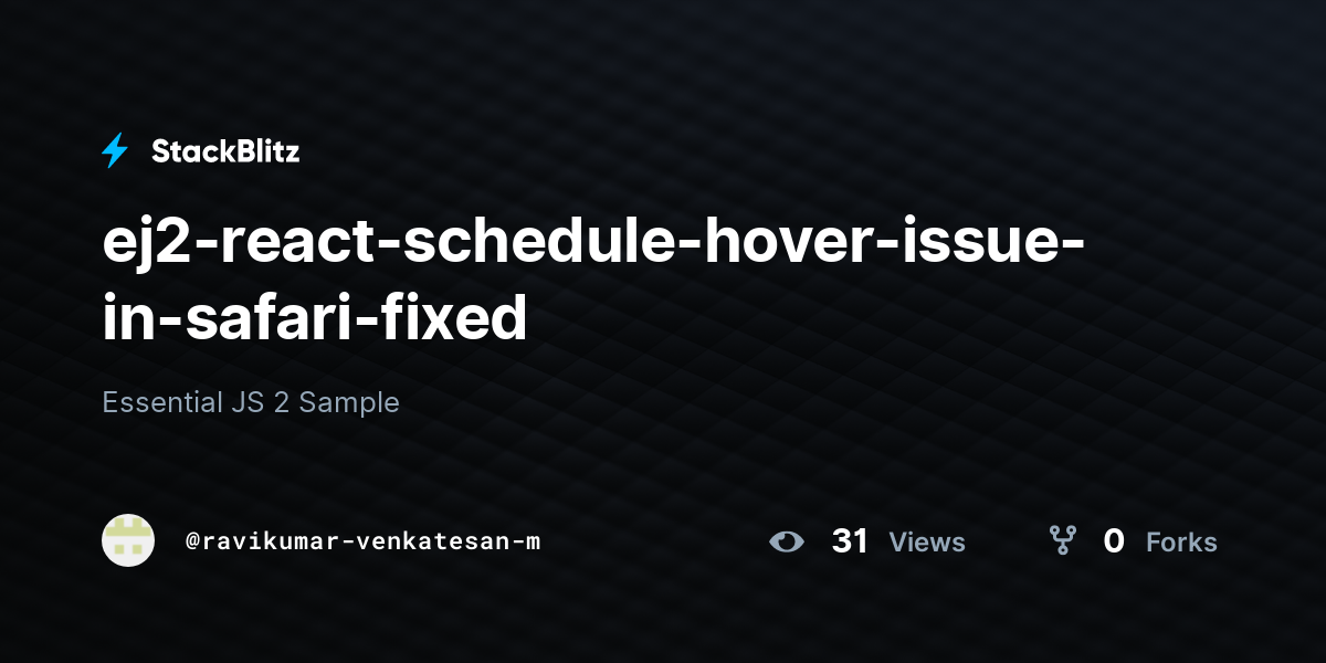 ej2-react-schedule-hover-issue-in-safari-fixed - StackBlitz ej2-react-schedule-hover-issue-in-safari-fixed - StackBlitz