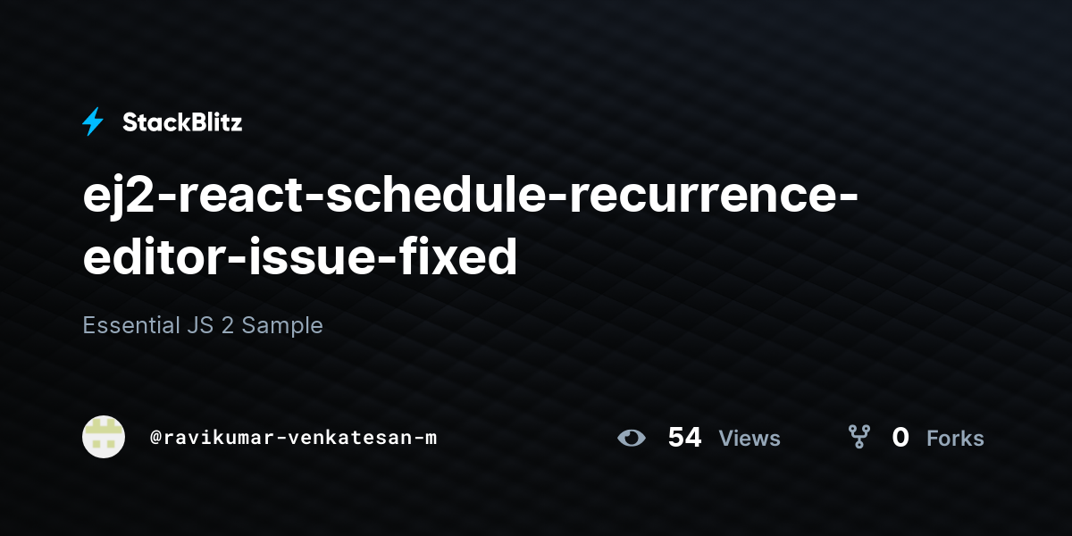 ej2-react-schedule-recurrence-editor-issue-fixed - StackBlitz