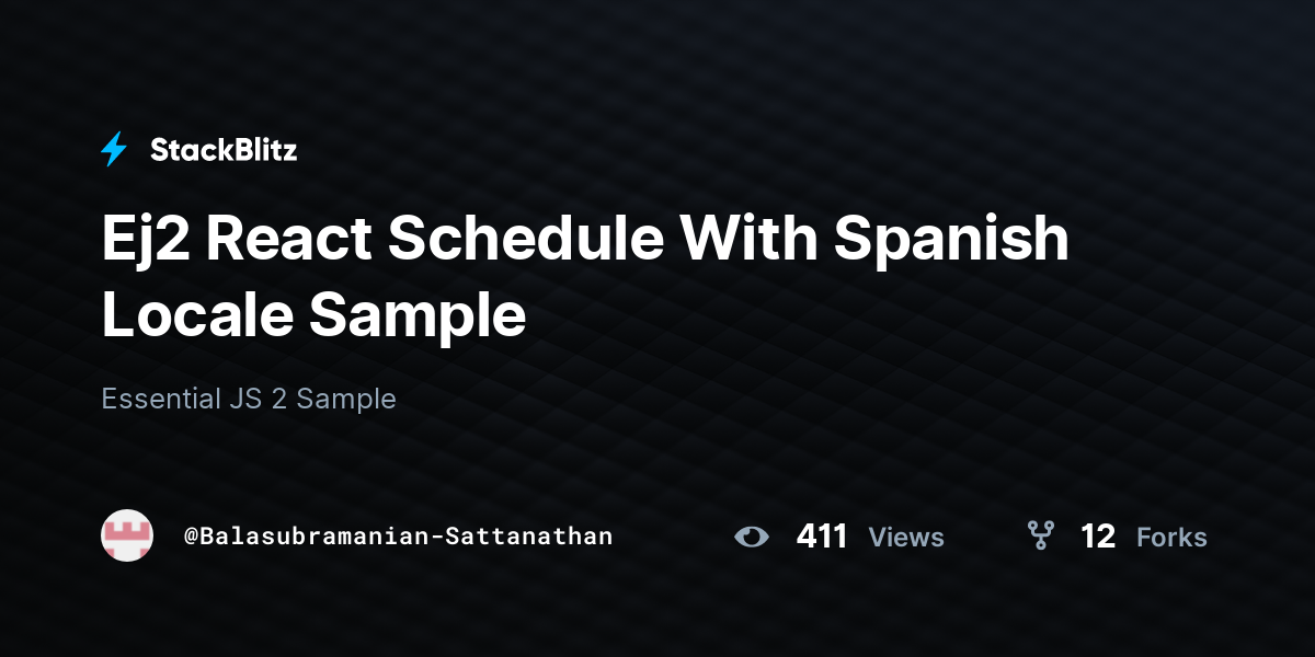 Ej2 React Schedule With Spanish Locale Sample - StackBlitz Ej2 React Schedule With Spanish Locale Sample - StackBlitz