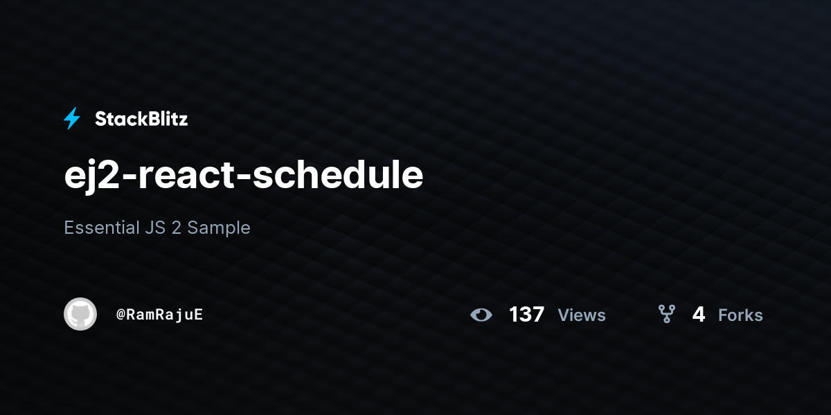 ej2-react-schedule - StackBlitz ej2-react-schedule - StackBlitz